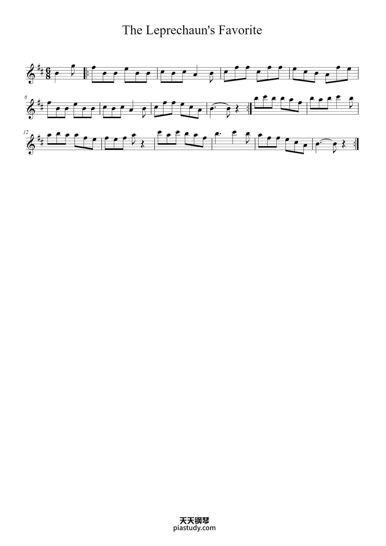 The Leprechaun's Favorite钢琴谱 - f0lk - free piano sheet music - PiaNoproblem