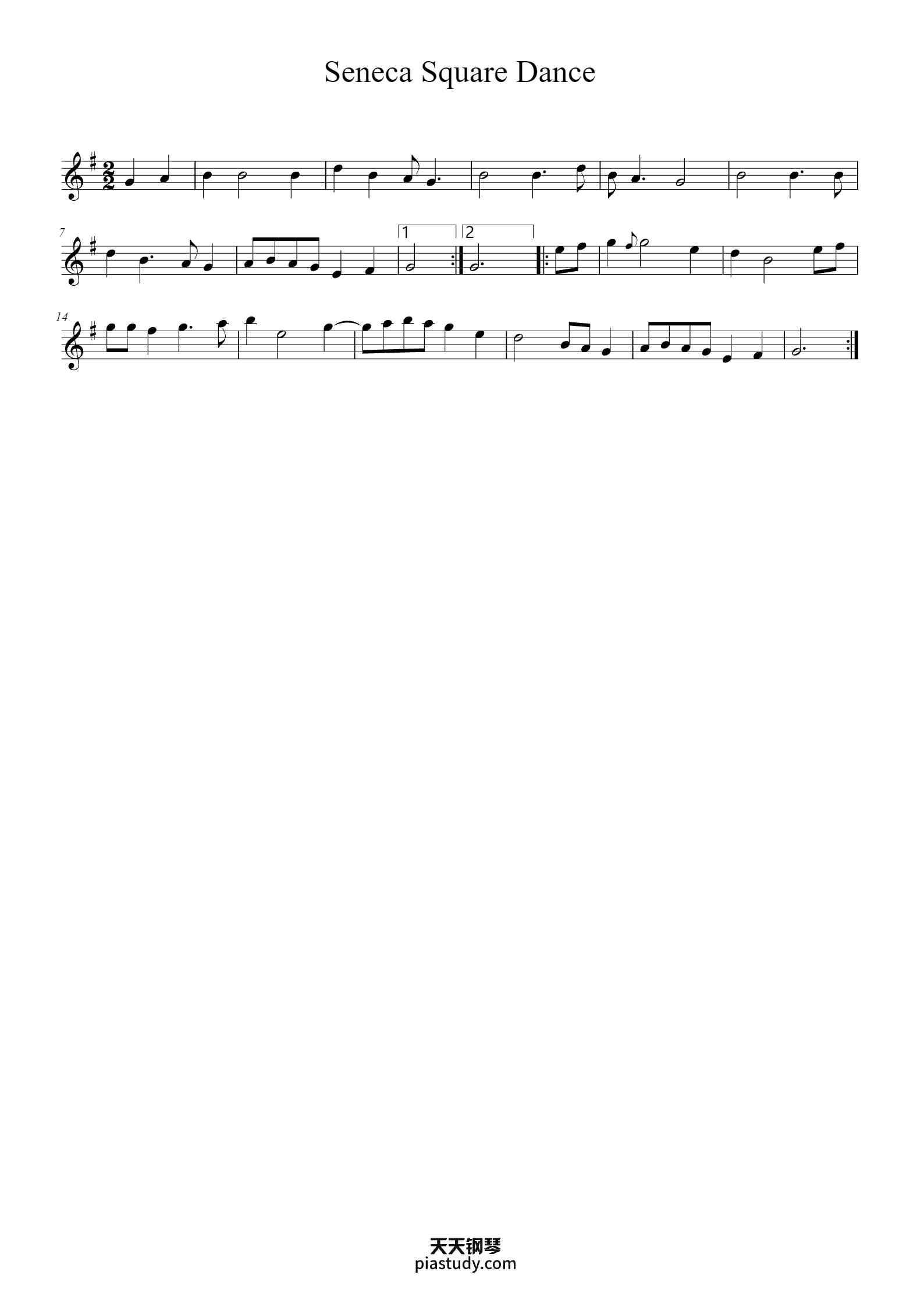 'Seneca Square Dance' - Piano Sheet Music By xxx | TOPiano