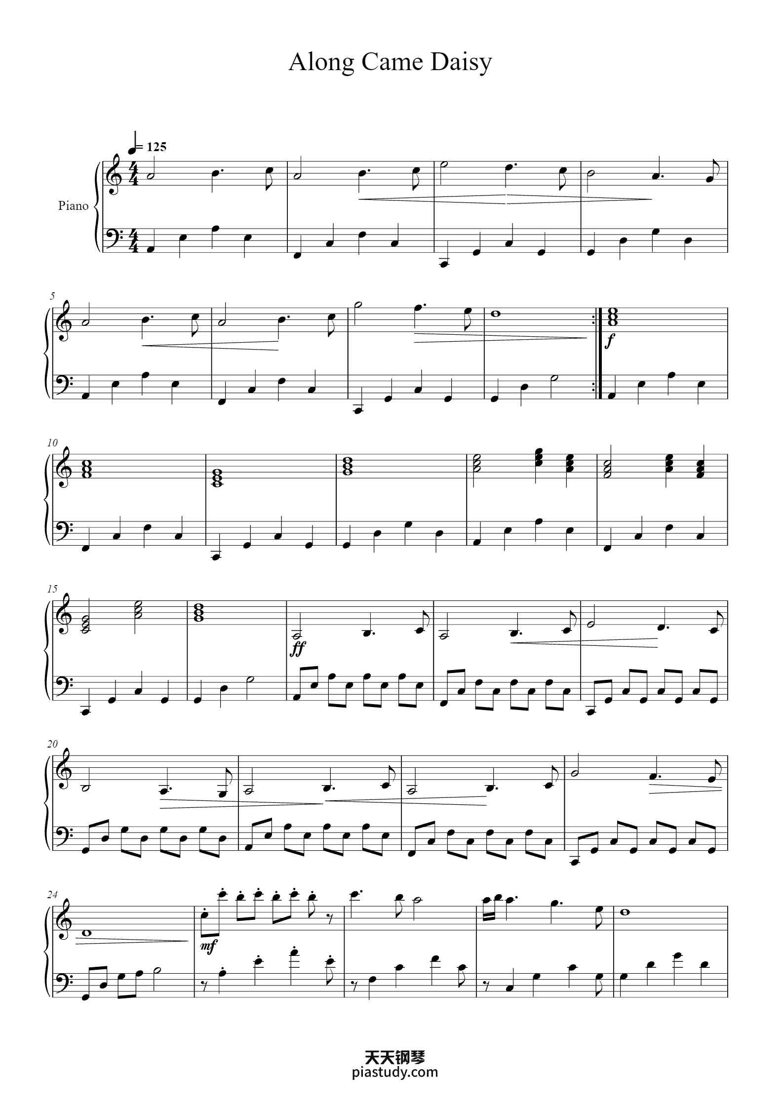 'Along Came Daisy' - Piano Sheet Music By Raeanne Allen | TOPiano