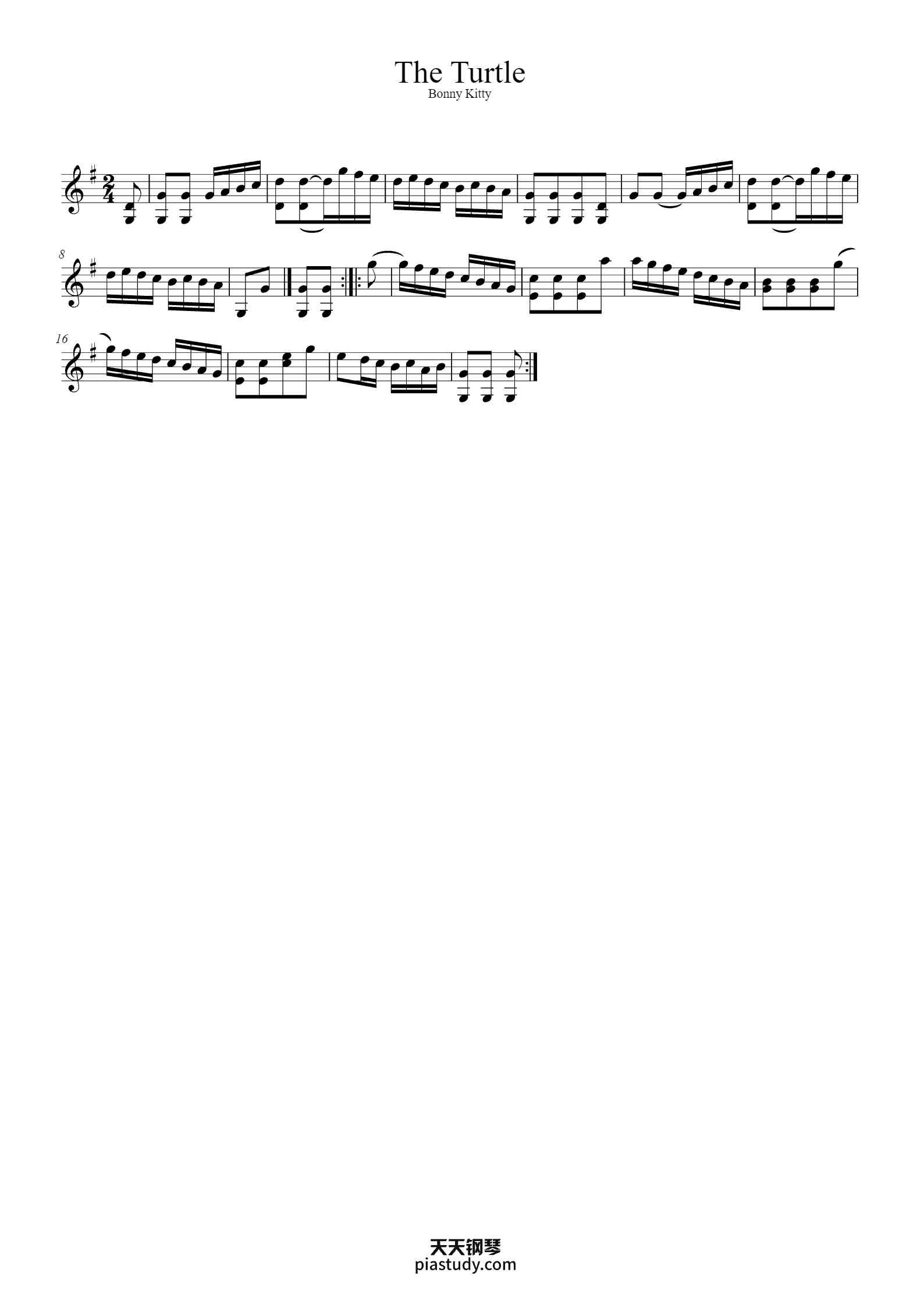 'The Turtle' - Piano Sheet Music By xxx | TOPiano