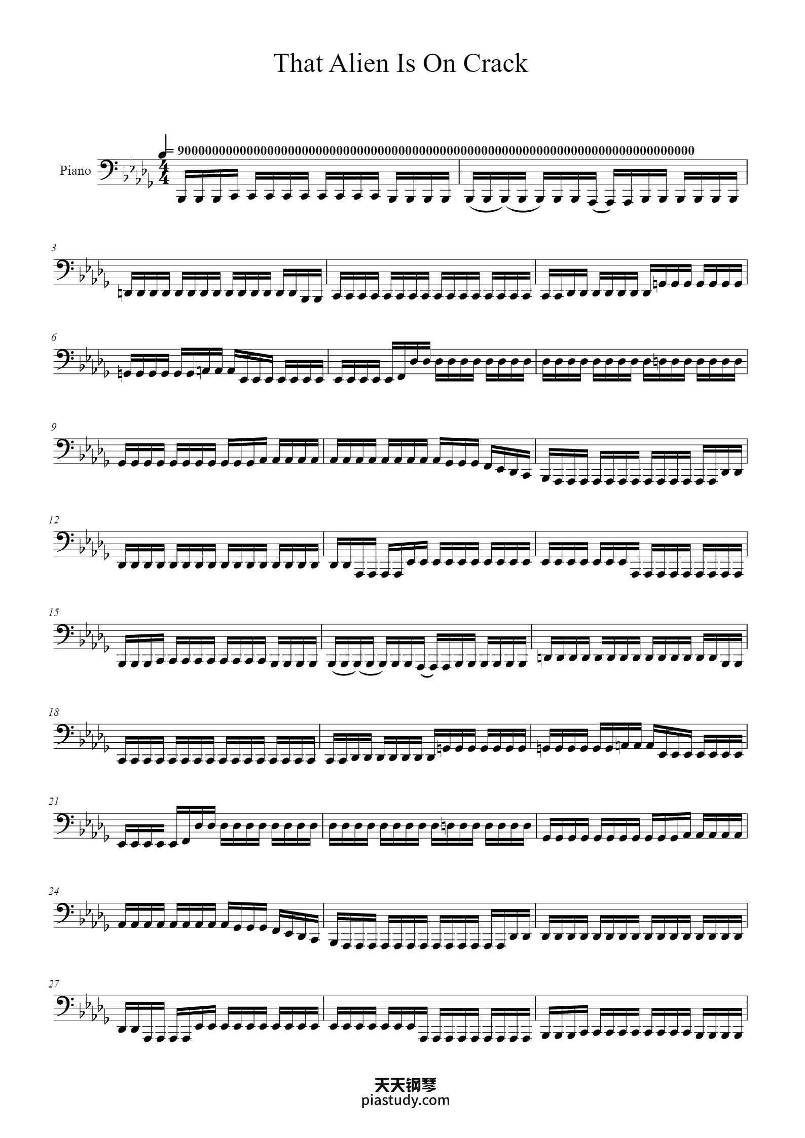 That Alien Is On Crack钢琴谱 - BUDODY - free piano sheet music - PiaNoproblem