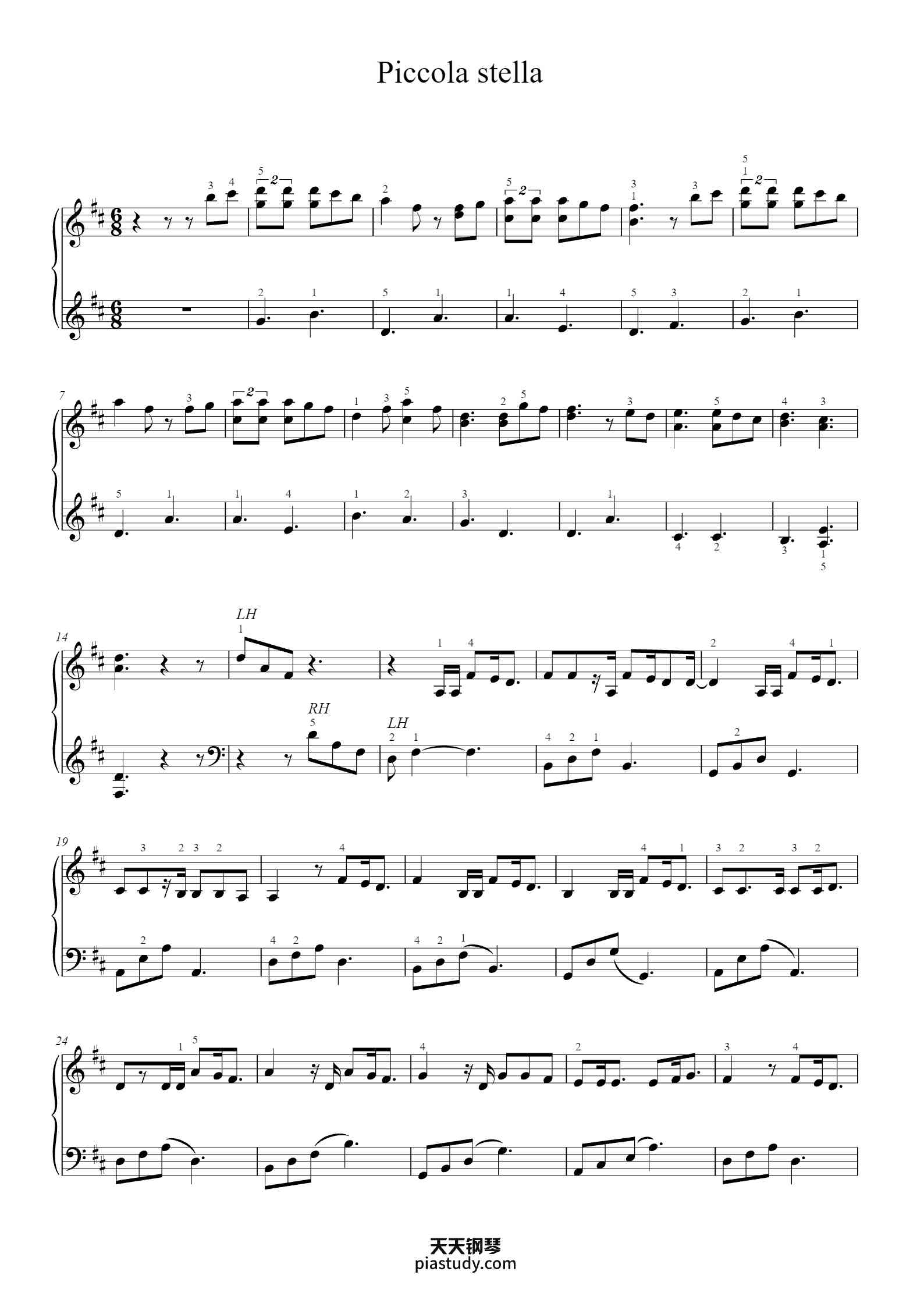 'Piccola stella' - Piano Sheet Music By Ultimo | TOPiano