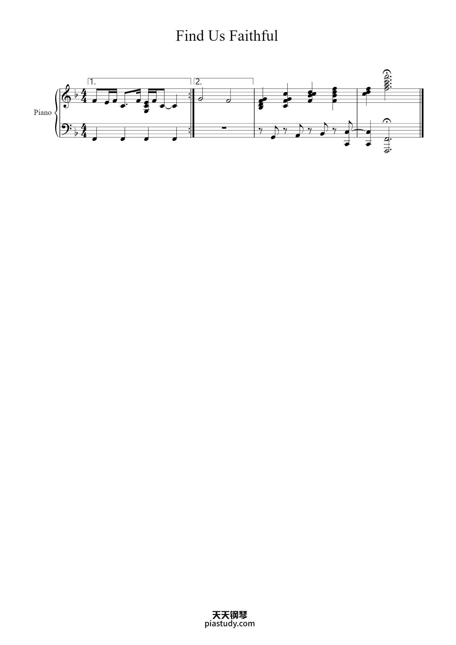 Find Us Faithful钢琴谱 - - free piano sheet music - PiaNoproblem