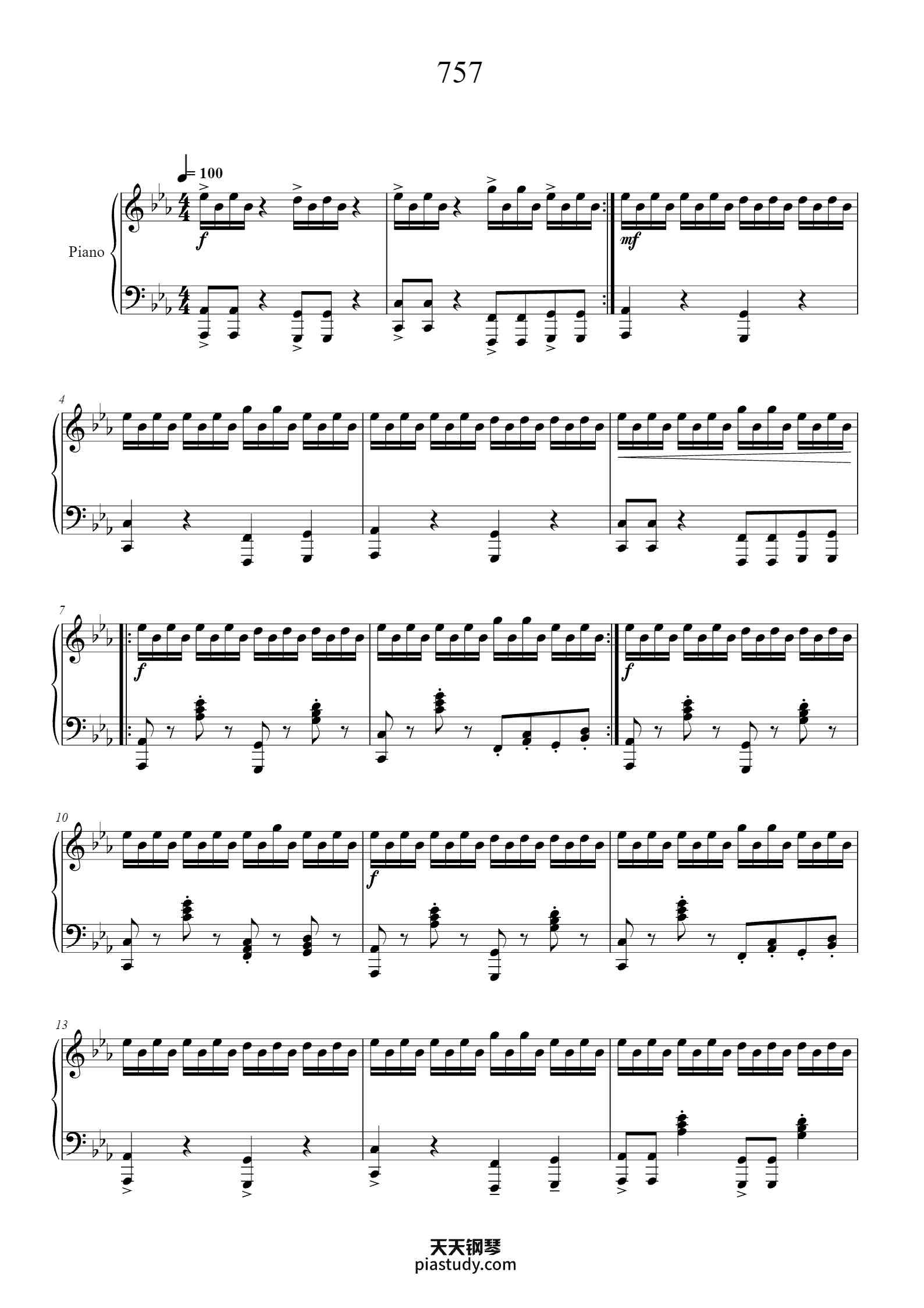 757钢琴谱 - 100 gecs - free piano sheet music - PiaNoproblem