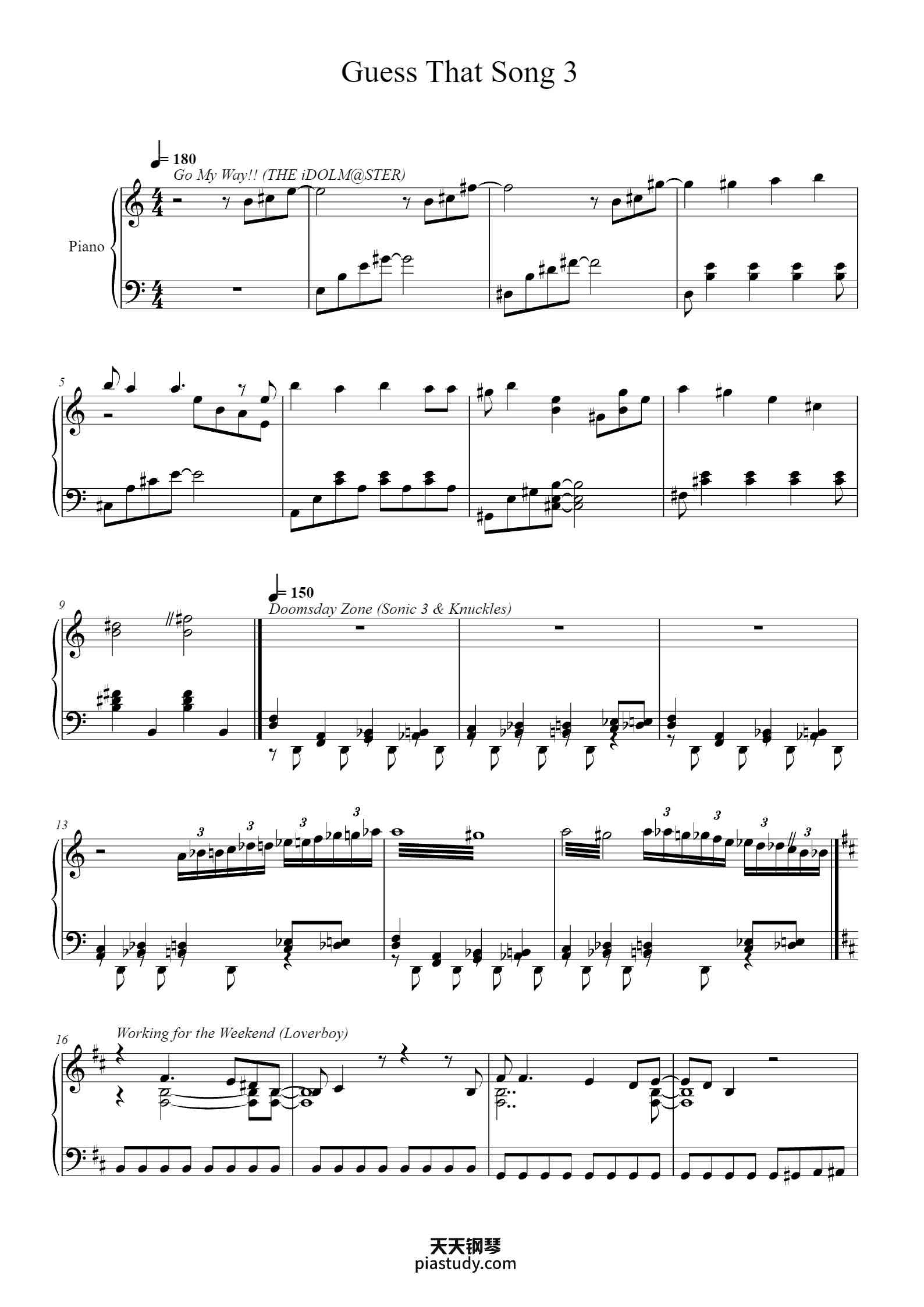 'Guess That Song 3' - Piano Sheet Music By Various Composers | TOPiano