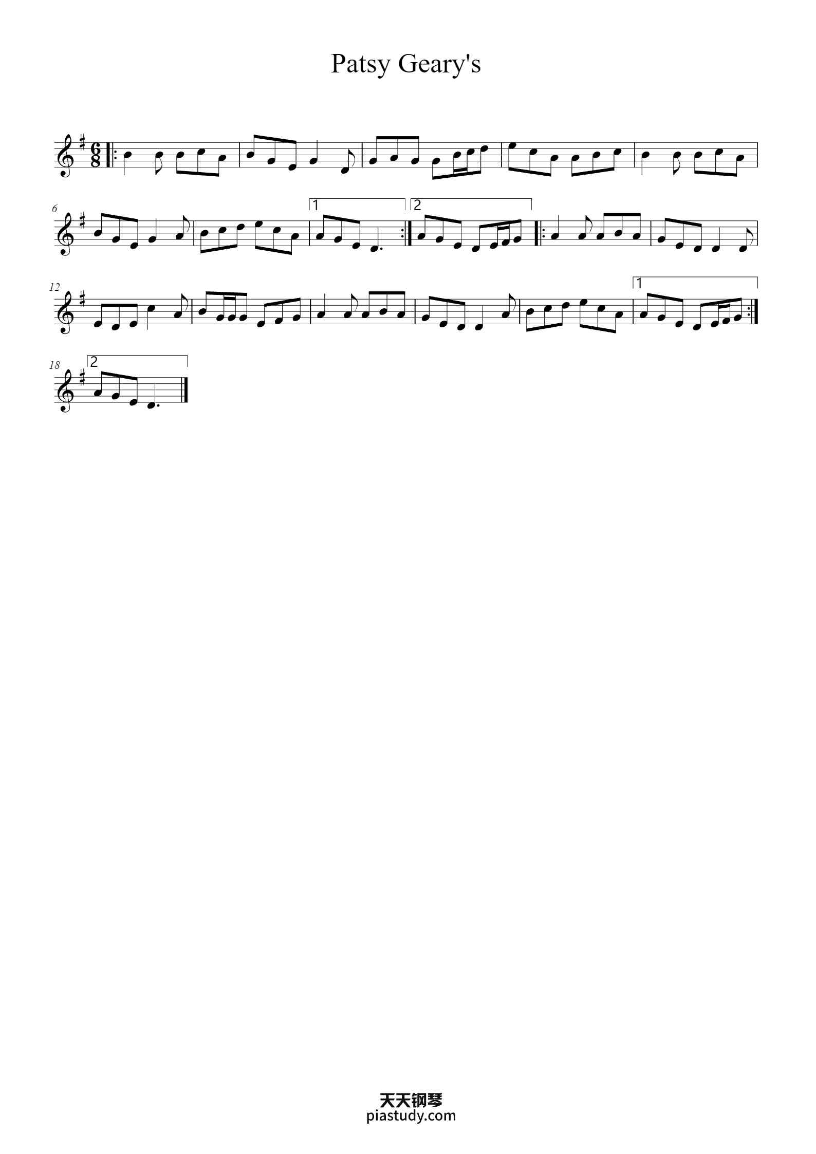 Patsy Geary's钢琴谱 - Peter_94 - free piano sheet music - PiaNoproblem