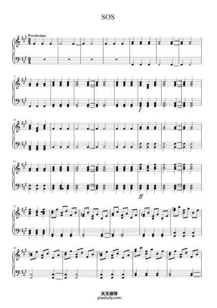 'SOS' - Piano Sheet Music By Peter Nayland Kust | TOPiano