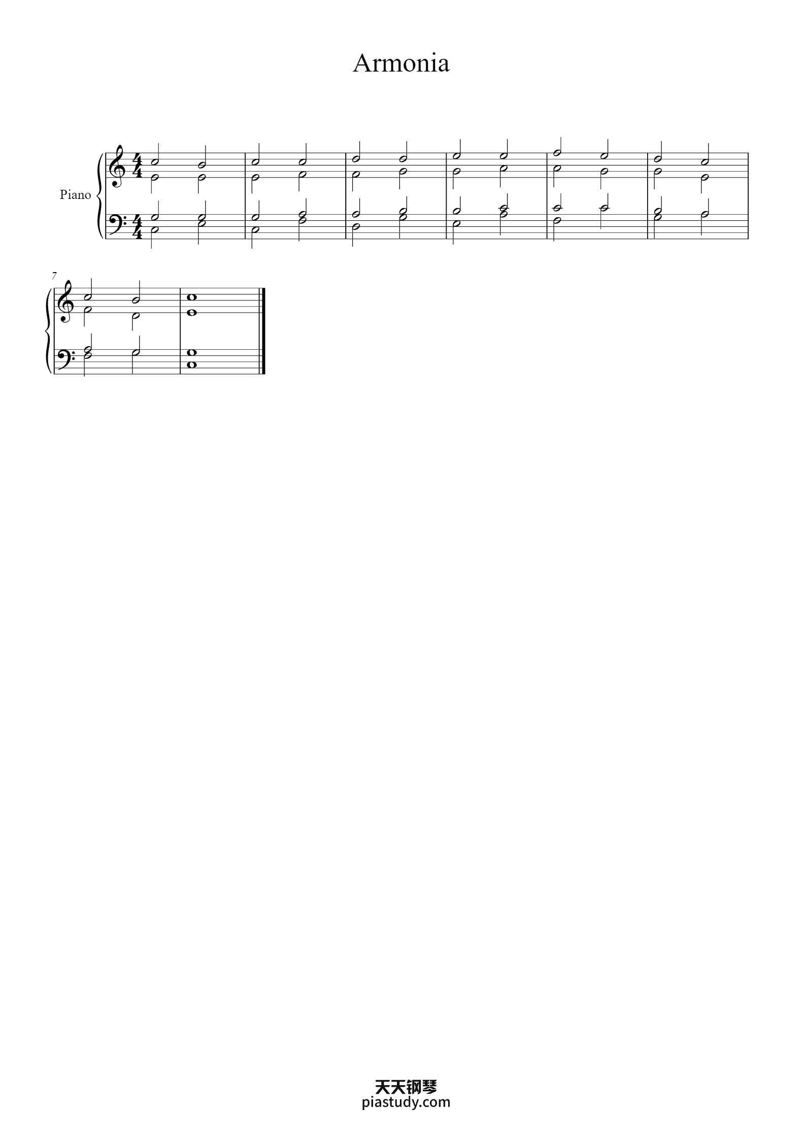 'Armonia' - Piano Sheet Music By Paula | TOPiano