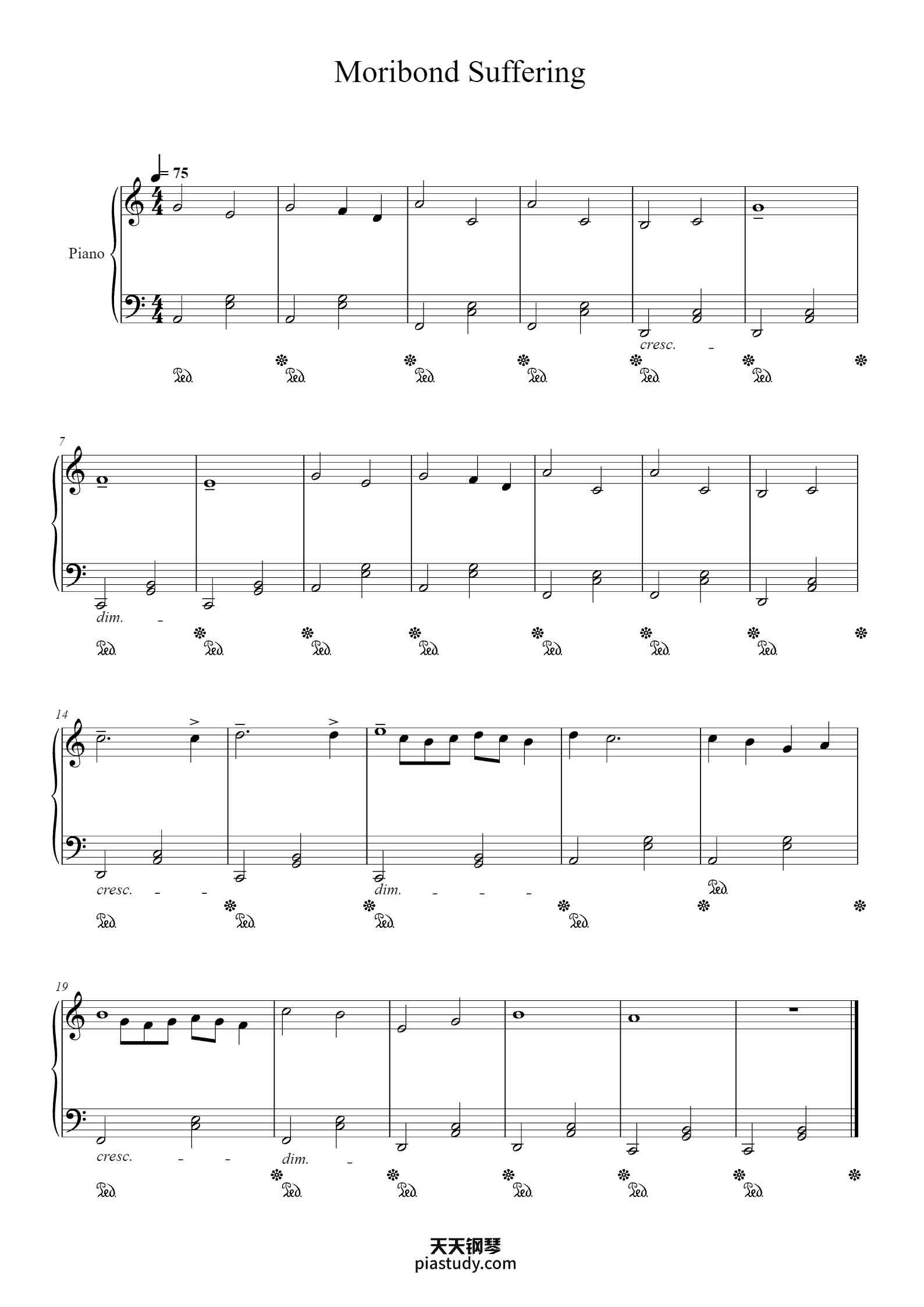 'Moribond Suffering' - Piano Sheet Music By Prti | TOPiano