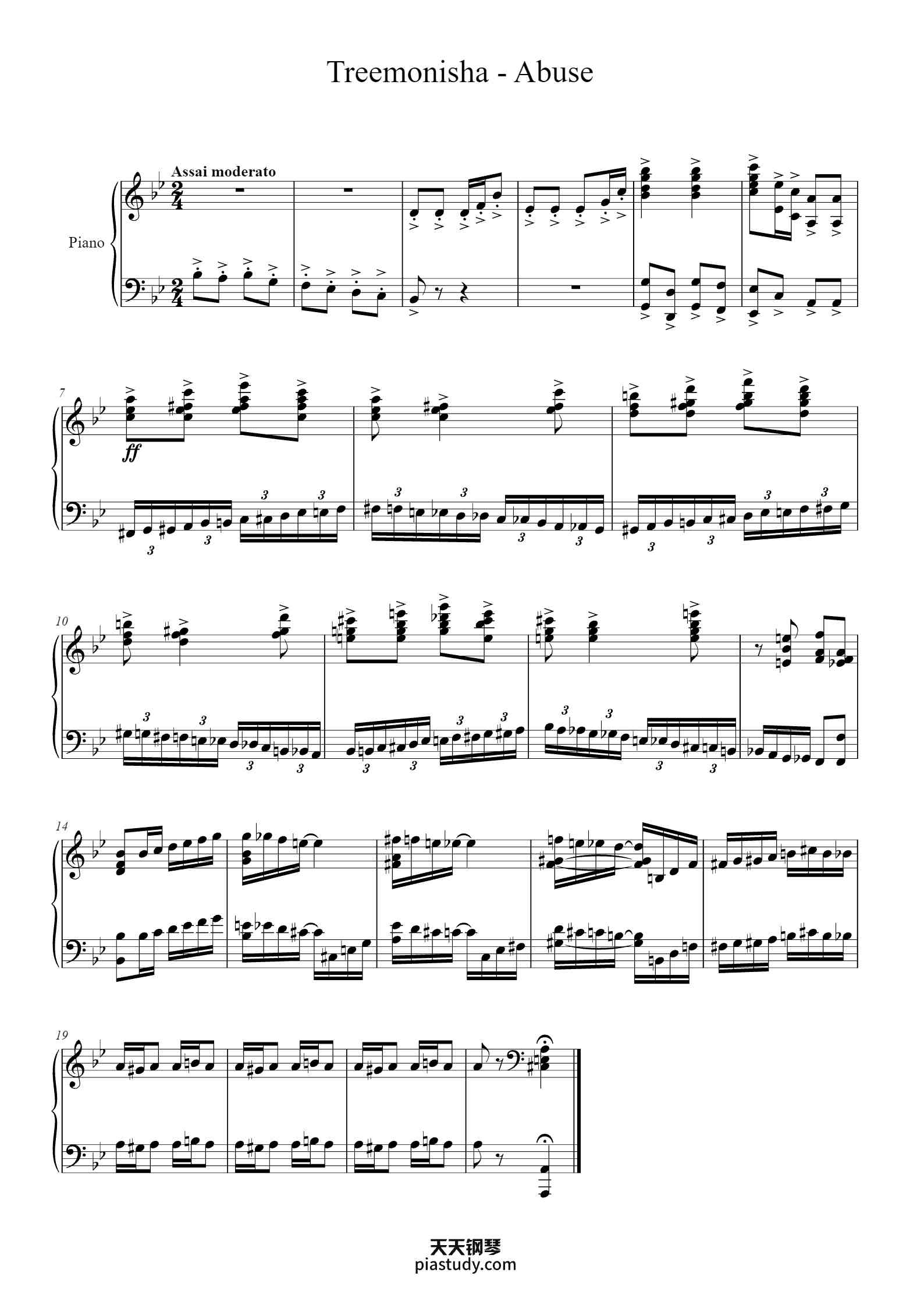 'Treemonisha: Abuse (Act 3, No. 23)' - Piano Sheet Music By Scott ...