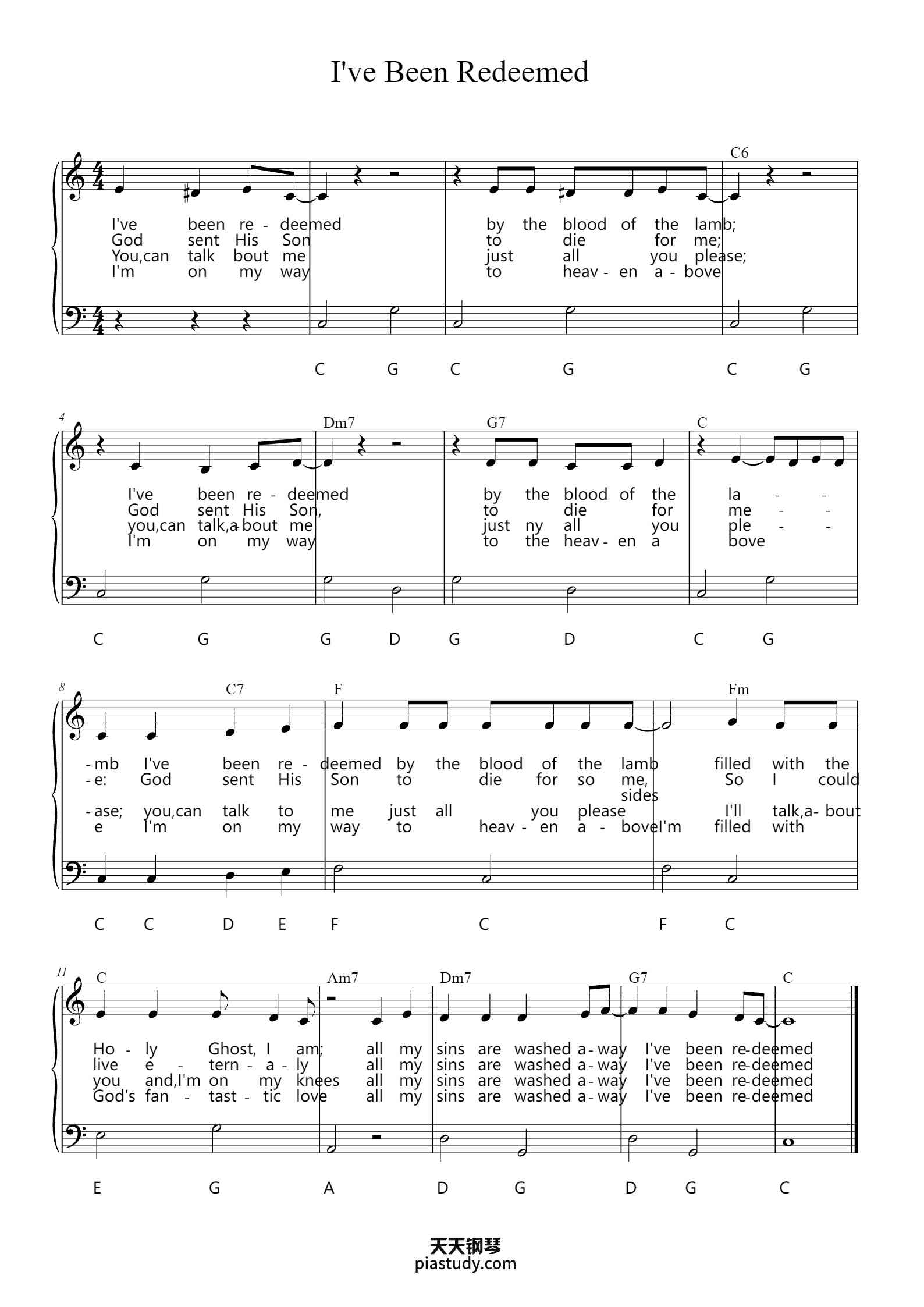 'I've Been Redeemed' - Piano Sheet Music By Dale Mathews | TOPiano