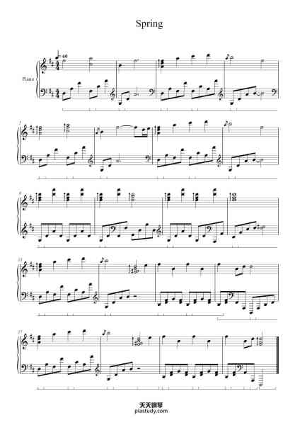 'Spring' - Piano Sheet Music By Dancing Line | TOPiano