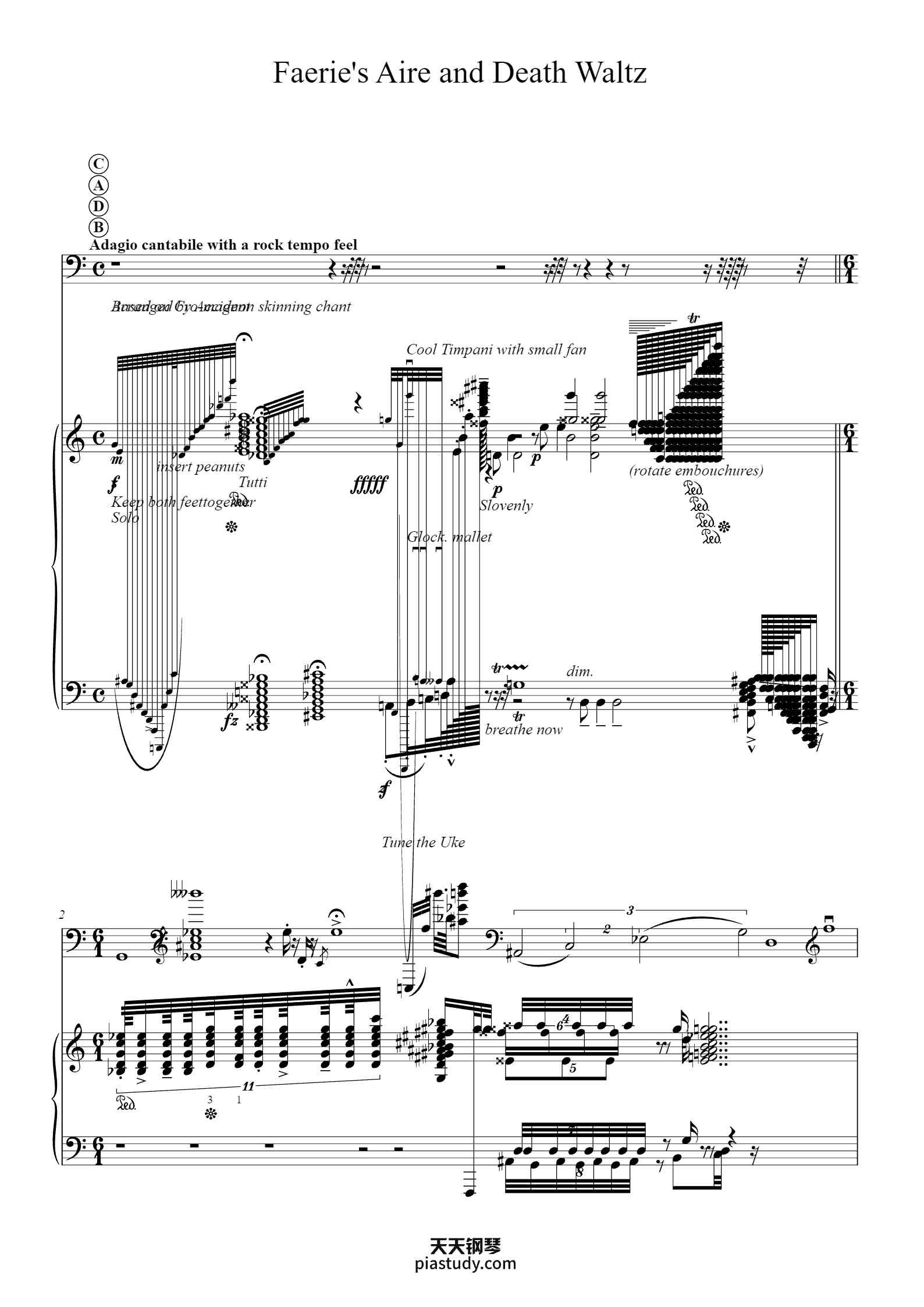 'Faerie's Aire and Death Waltz' - Piano Sheet Music By Words and Music ...
