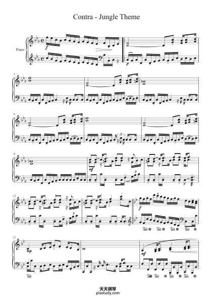 'Contra - Jungle Theme' - Piano Sheet Music By xxx | TOPiano