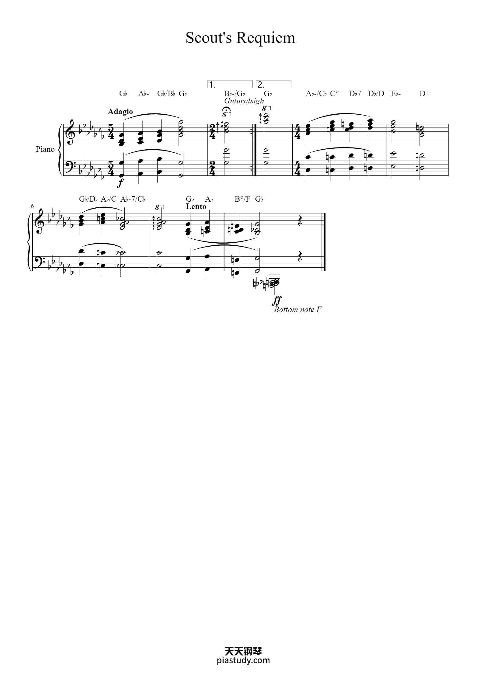 'Scout's Requiem' - Piano Sheet Music By IDK | TOPiano