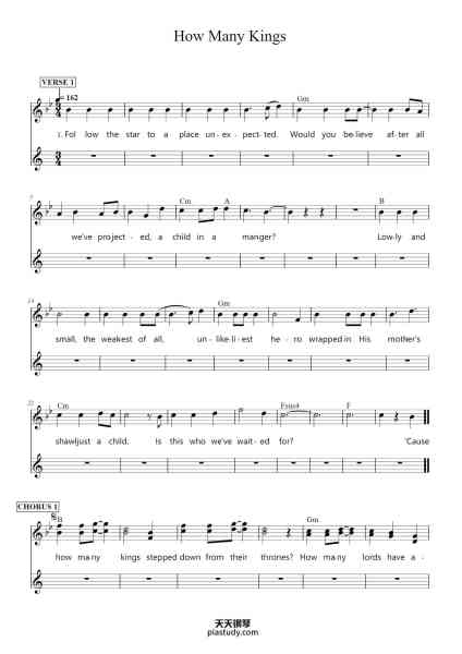 'How Many Kings' - Piano Sheet Music By Words and Music by Marc Martel ...