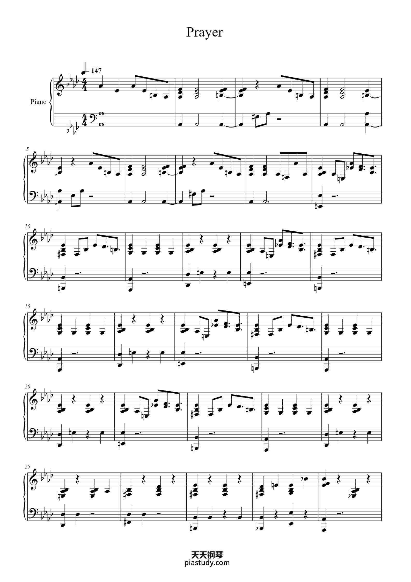 'Prayer - Kendrick Lamar' - Piano Sheet Music By Kendrick Lamar & The ...