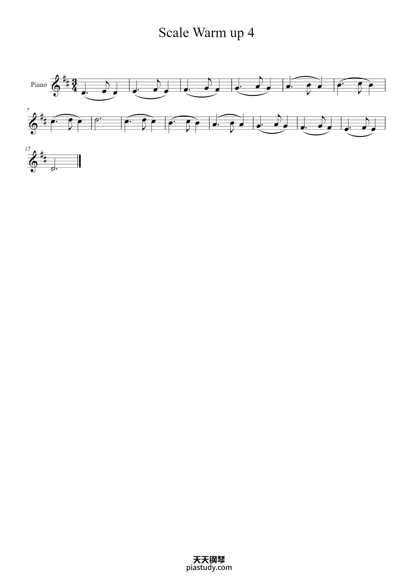 'Scale Warm up 4' - Beginner Piano Sheet Music by Madison Clark | TOPiano