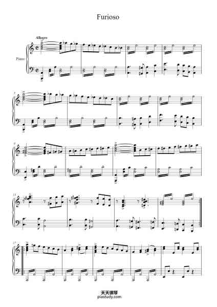 'Furioso' - Piano Sheet Music By Harry Norton (fl.1918-1946) | TOPiano