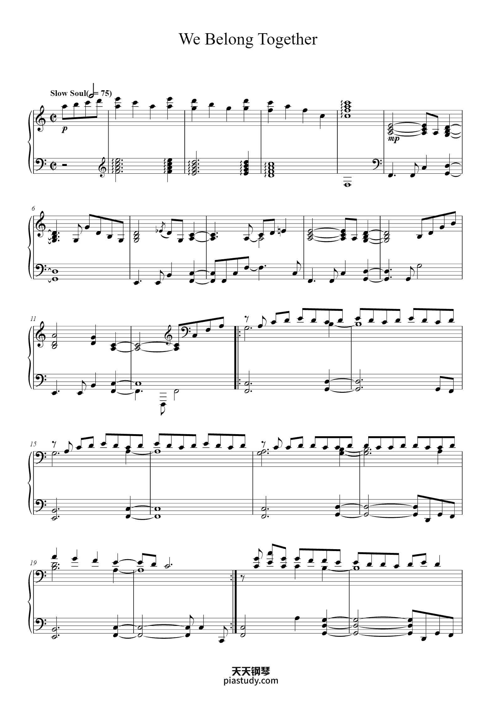 We Belong Together钢琴谱 - Mariah Carey - free piano sheet music ...