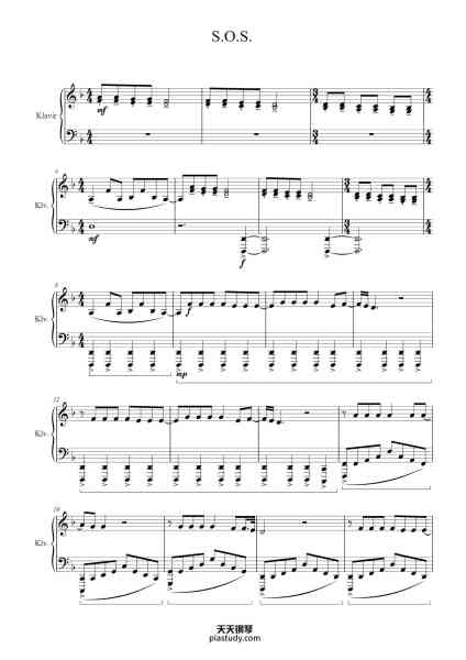 'S.O.S.' - Piano Sheet Music By ABBA, arr. Jakub Burda | TOPiano