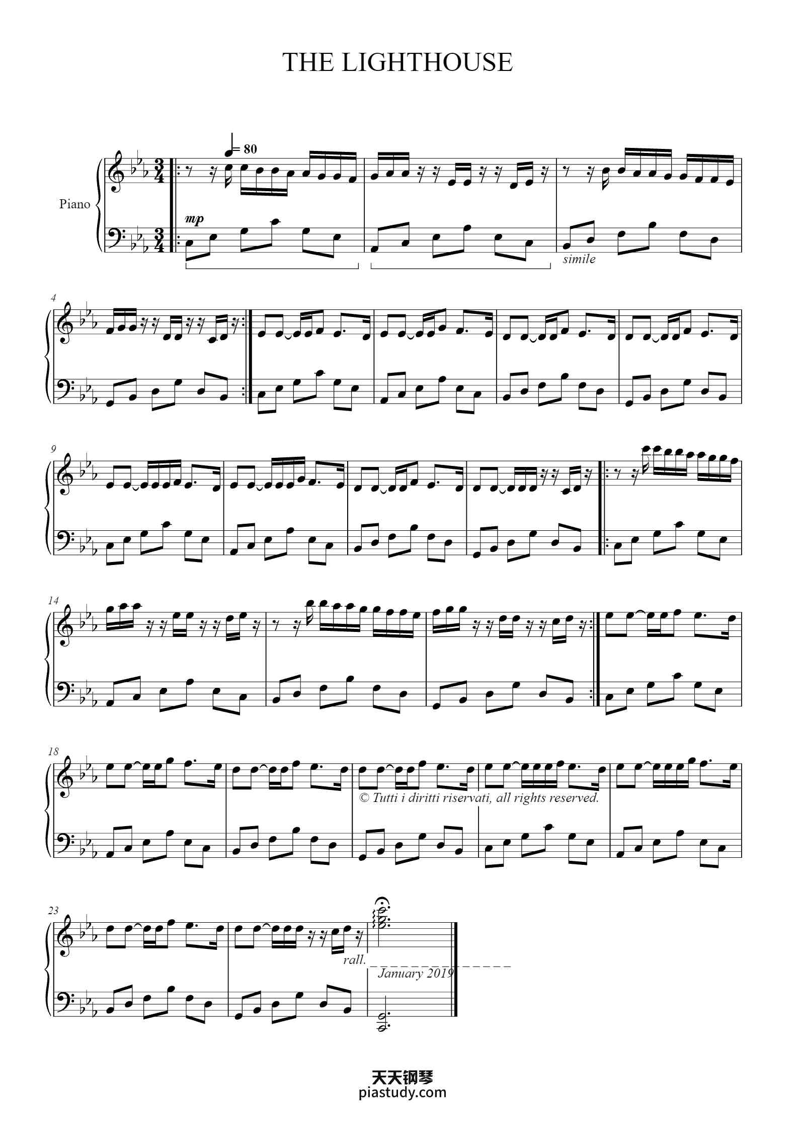'THE LIGHTHOUSE' - Piano Sheet Music By Robert | TOPiano
