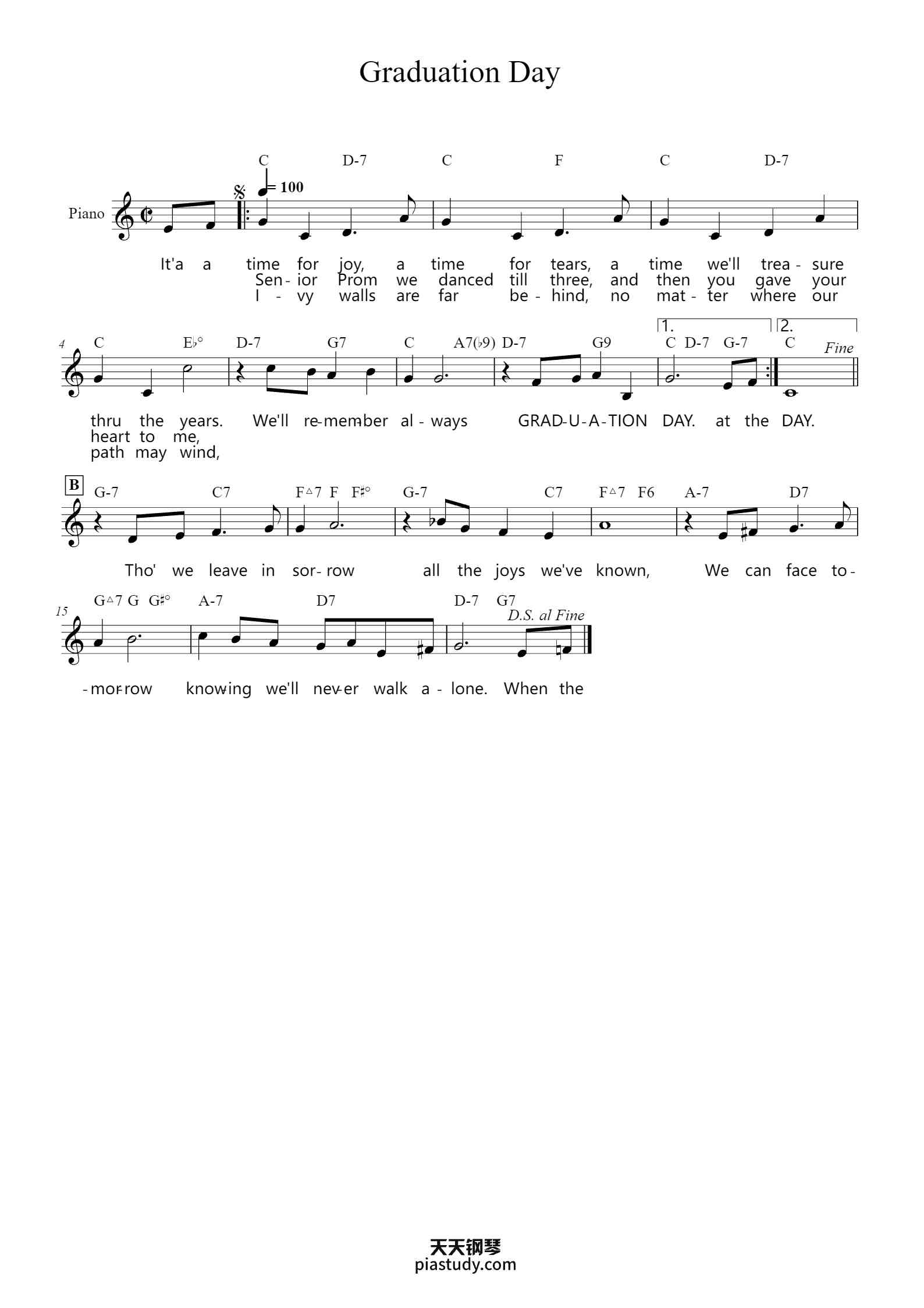 'Graduation Day' - Piano Sheet Music By Joe Sherman | TOPiano