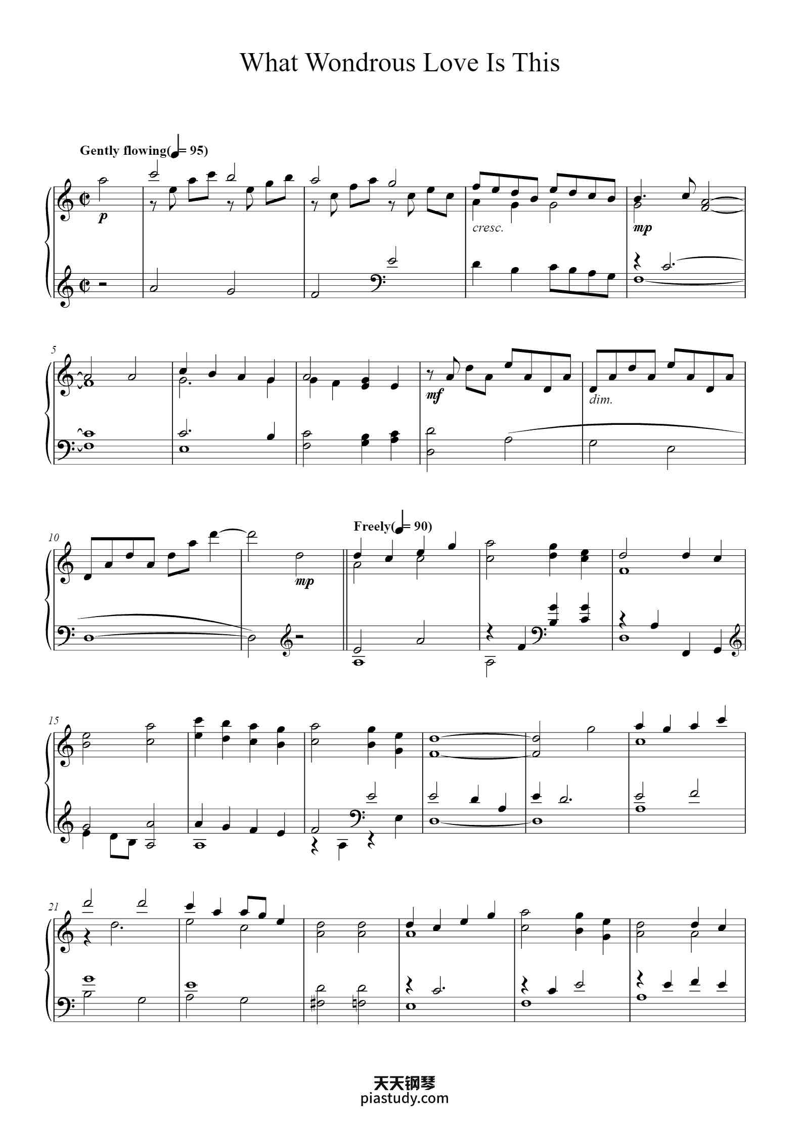 'What Wondrous Love Is This' - Piano Sheet Music By American Folk Hymn ...