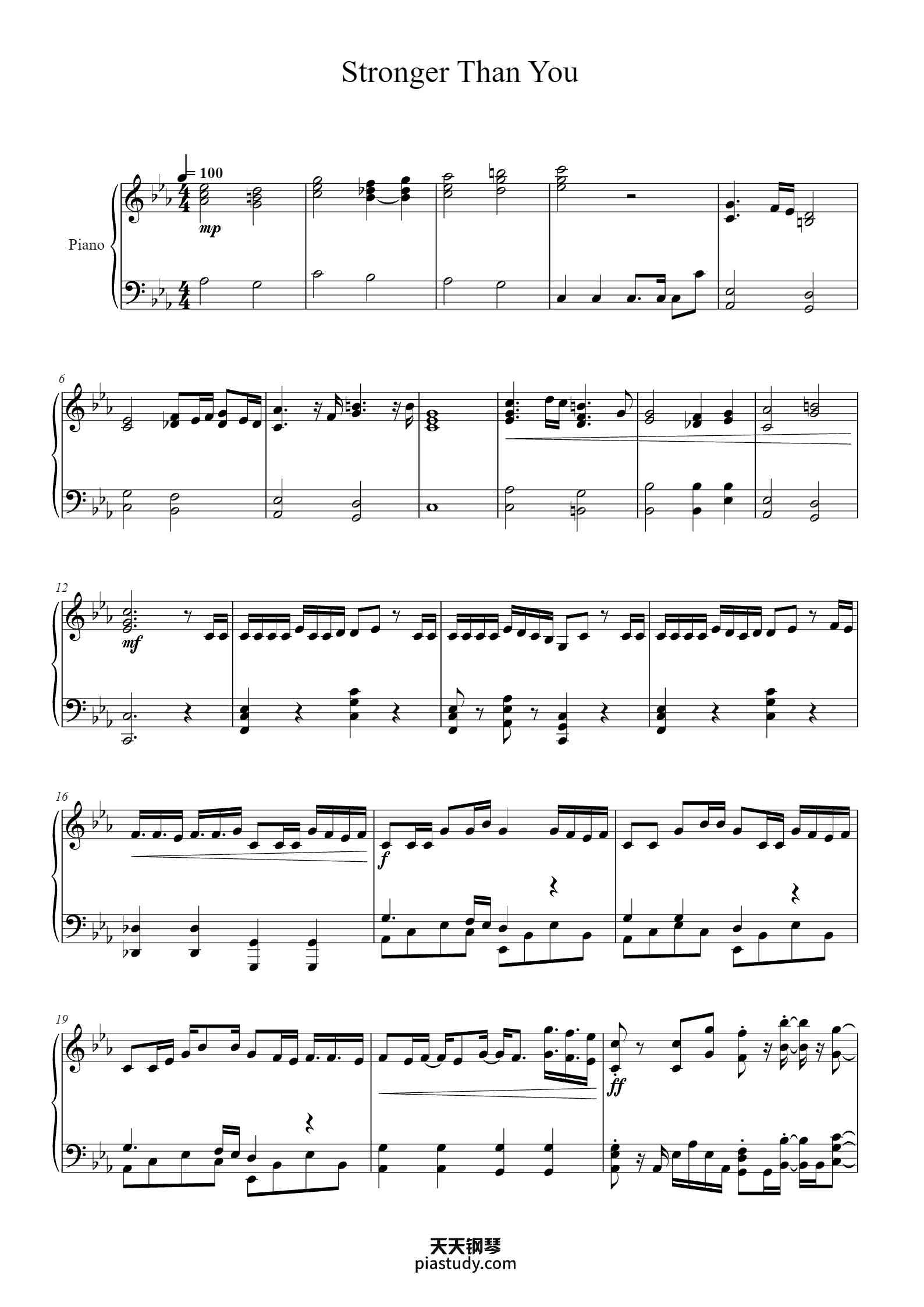 Stronger Than You钢琴谱 - Charlotte Raynor - free piano sheet music ...