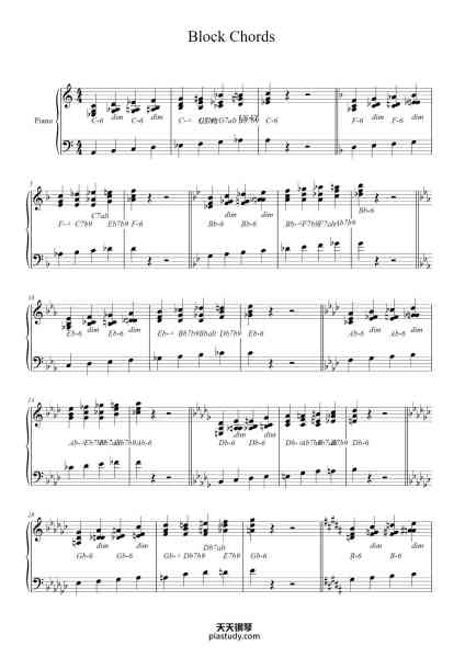 'Block Chords' - Piano Sheet Music By Mark Levine | TOPiano
