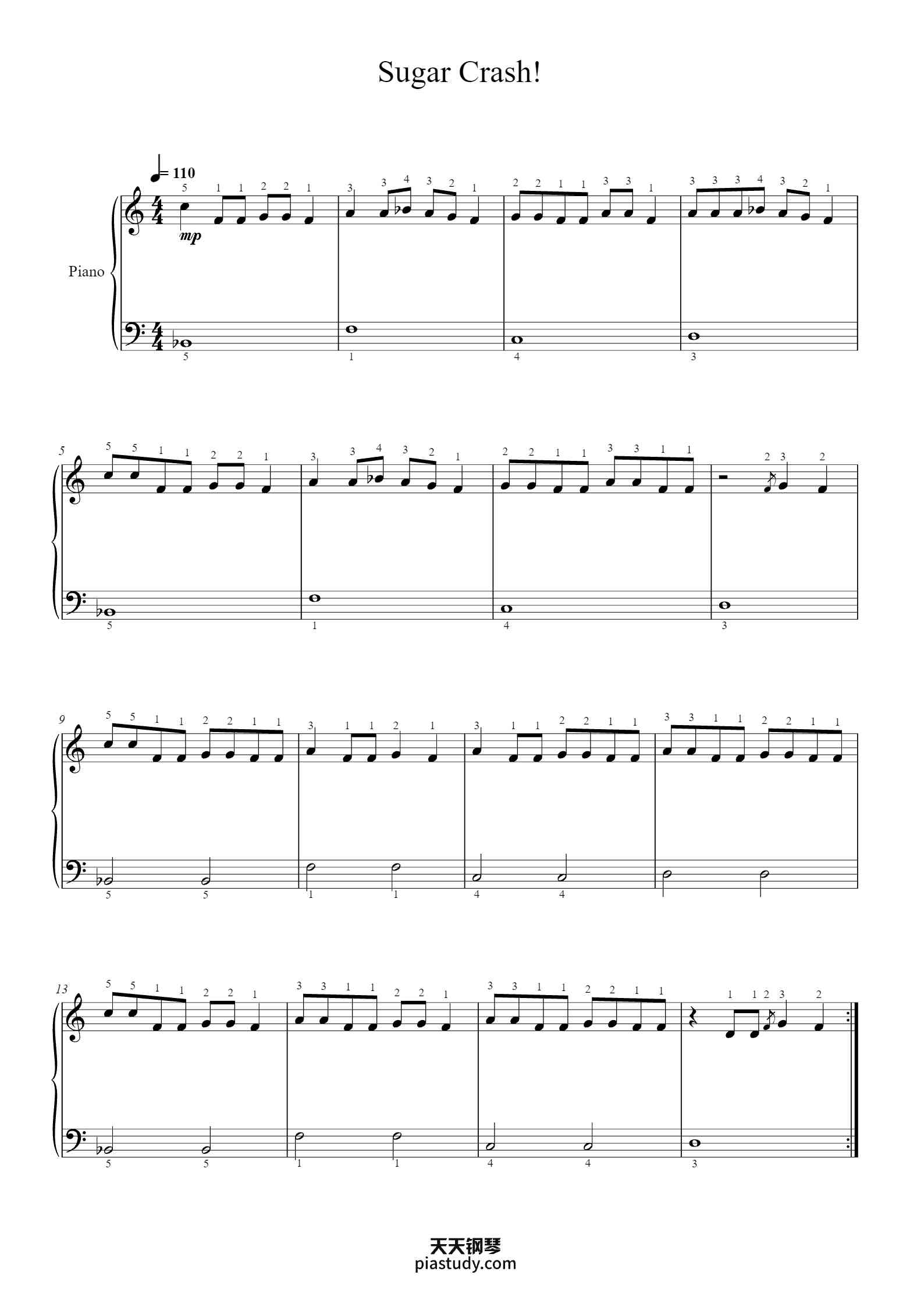 'Sugar Crash!' - Piano Sheet Music By ElyOtto | TOPiano