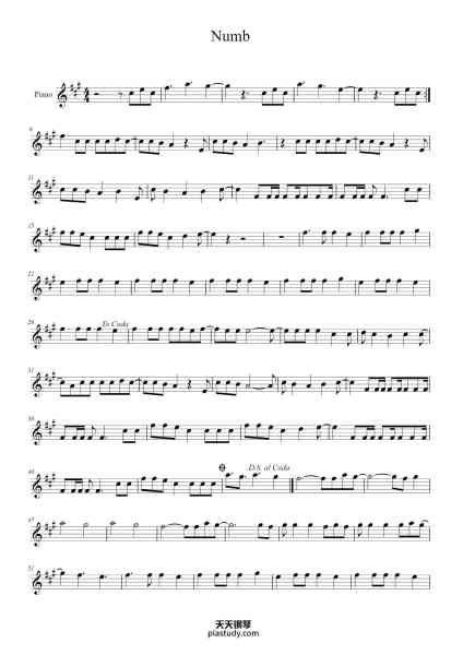 Numb钢琴谱 - Linkin Park - free piano sheet music - PiaNoproblem
