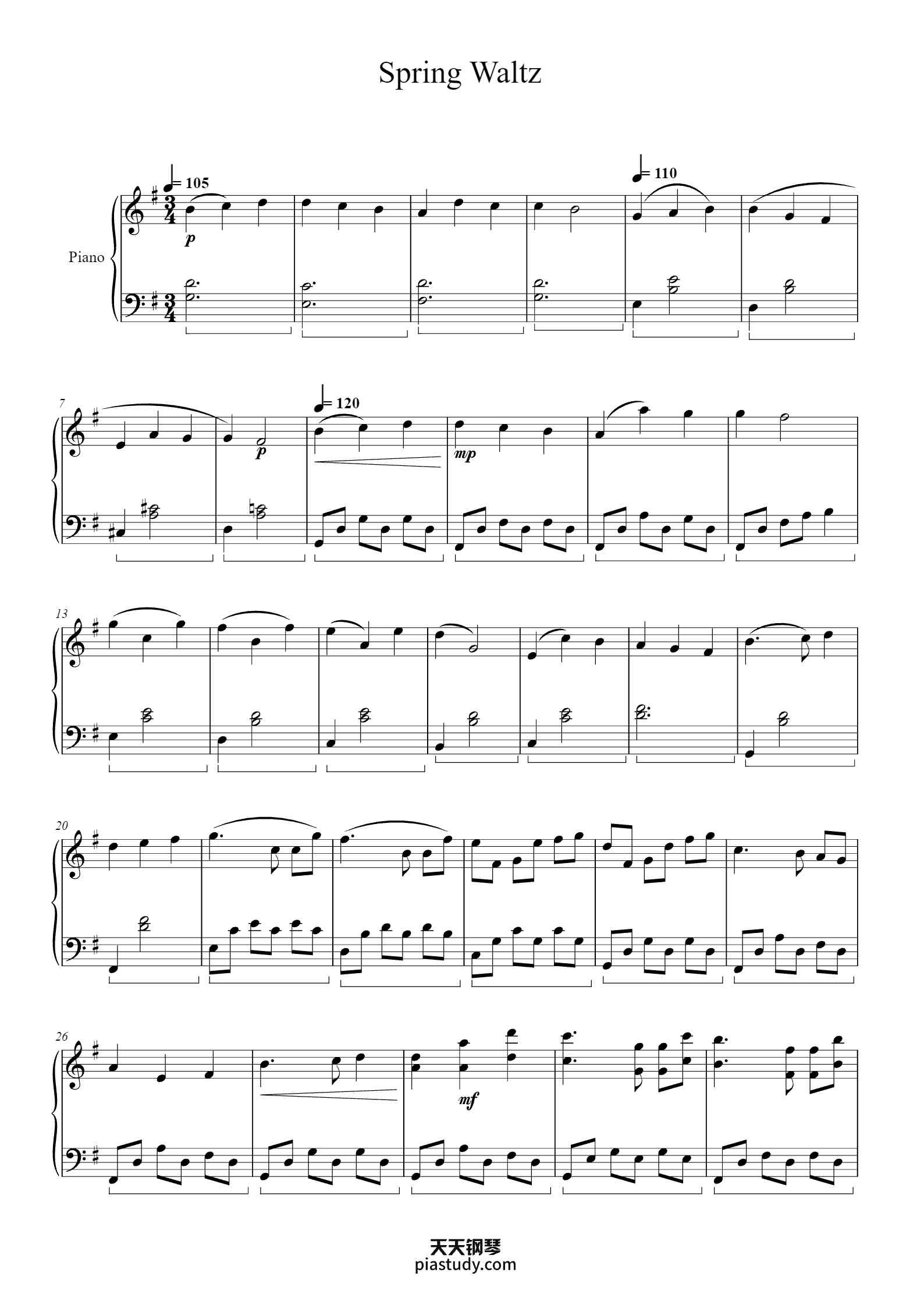 'Spring Waltz' - Piano Sheet Music By Yiruma | TOPiano