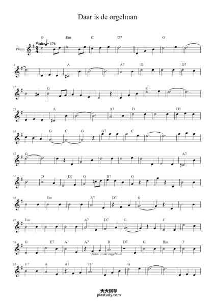 'Daar is de orgelman' - Piano Sheet Music By Wim Sonneveld | TOPiano