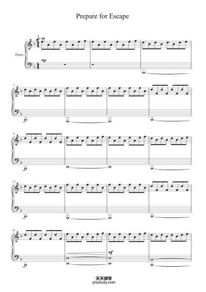 Prepare for Escape钢琴谱 - Geneburn - free piano sheet music - PiaNoproblem