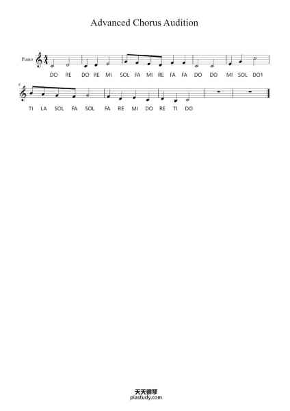 'Advanced Chorus Audition' - Piano Sheet Music By Ms.Gibson | TOPiano