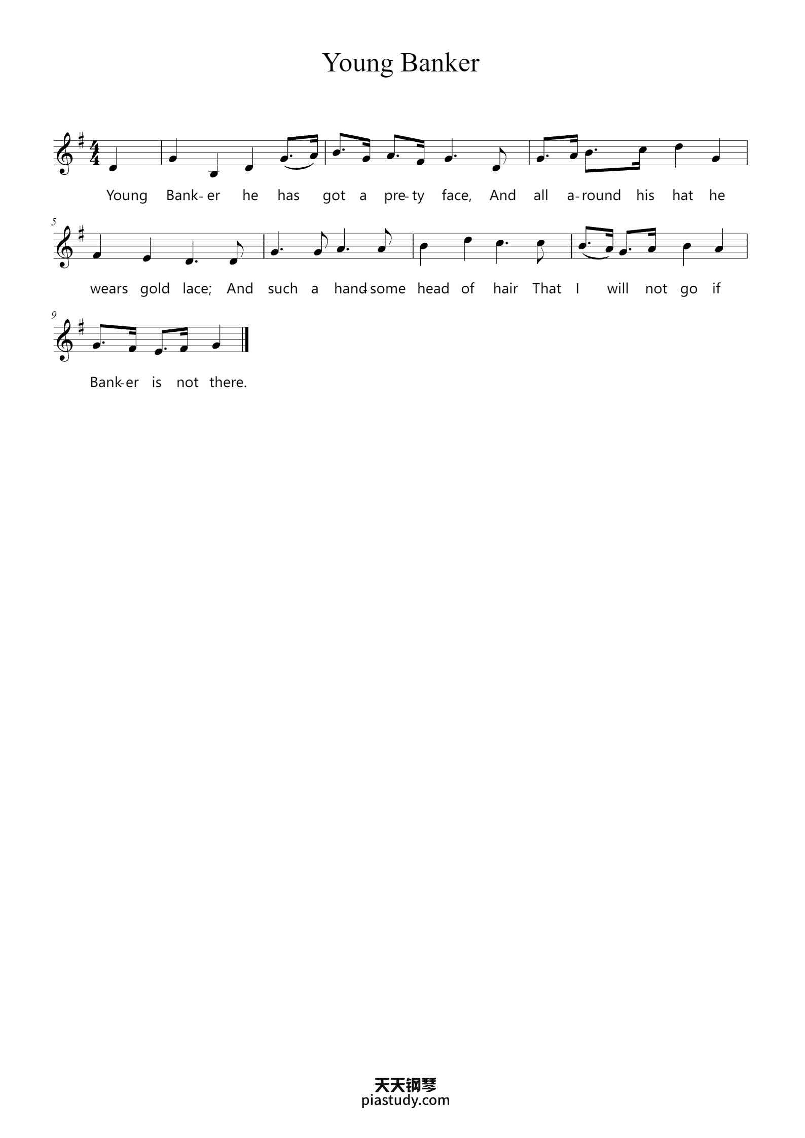 Young Banker钢琴谱 - Ellis Weber - free piano sheet music - PiaNoproblem