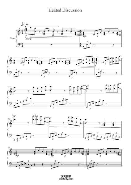 'Heated Discussion' - Beginner Piano Sheet Music by Jude Cole | TOPiano