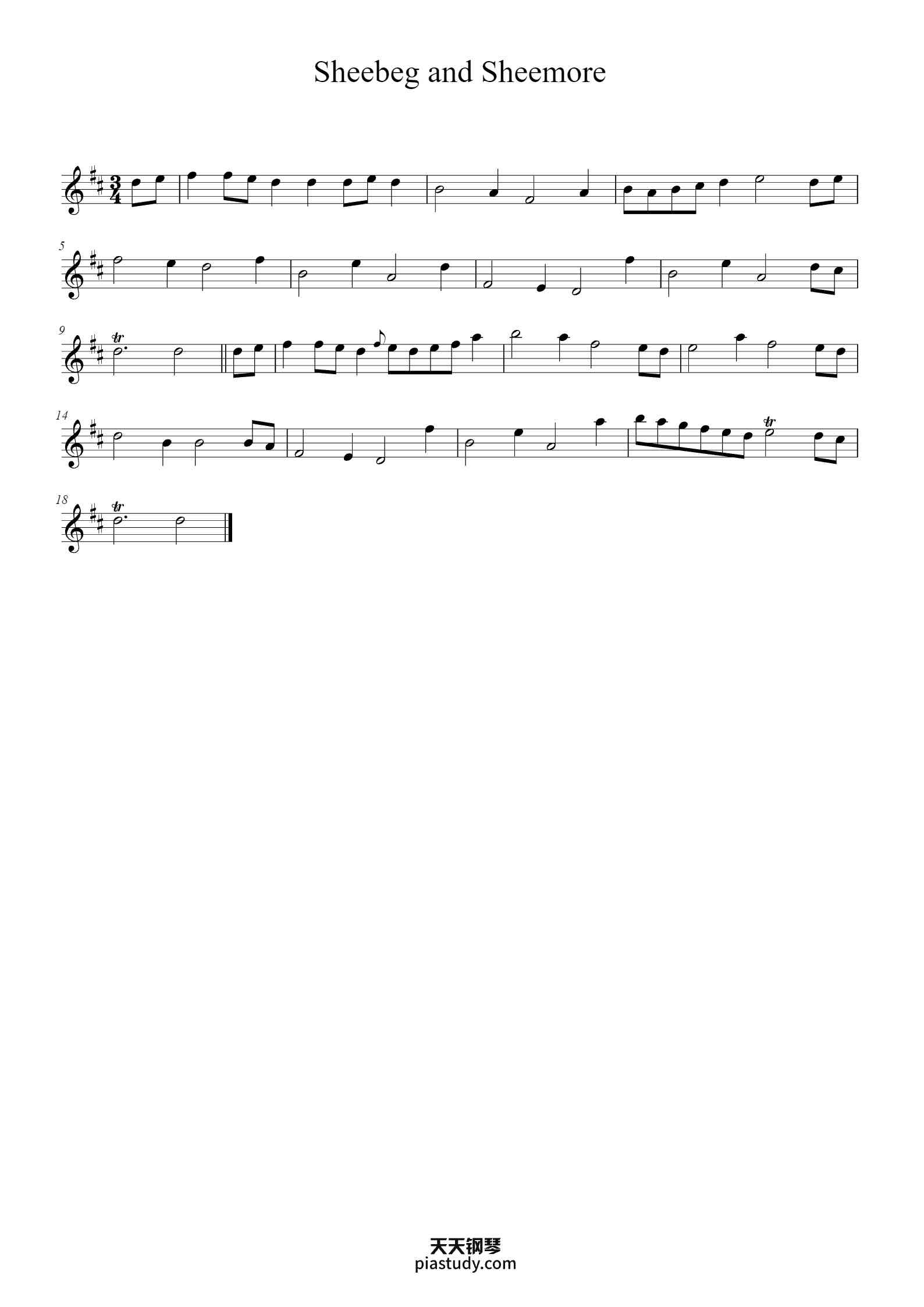 Sheebeg and Sheemore钢琴谱 - Turlough O'Carolan - free piano sheet music ...
