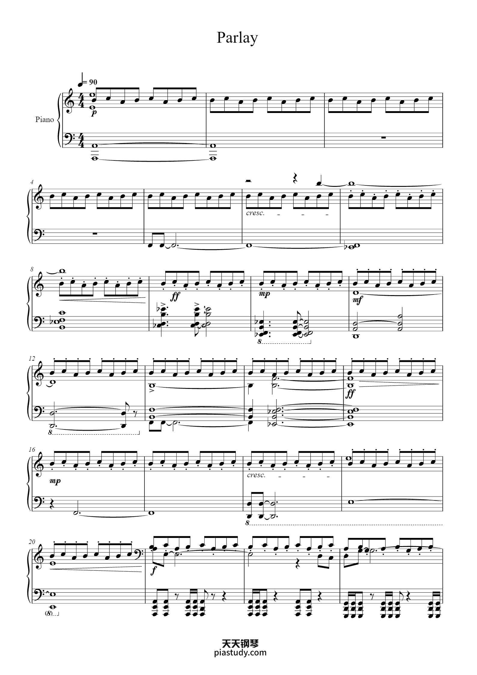 'Parlay' - Piano Sheet Music By xxx | TOPiano