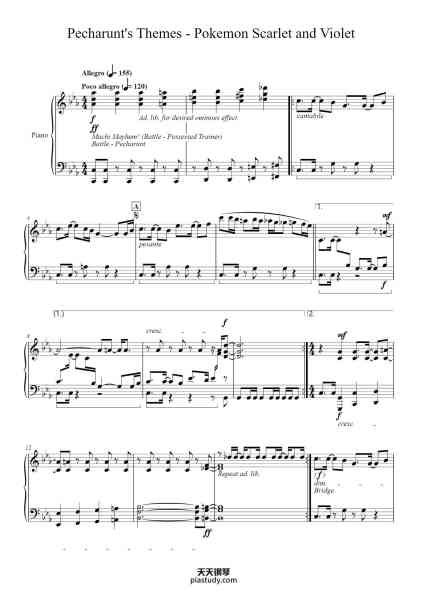 'Pecharunt's Themes - Pokemon Scarlet and Violet' - Piano Sheet Music ...
