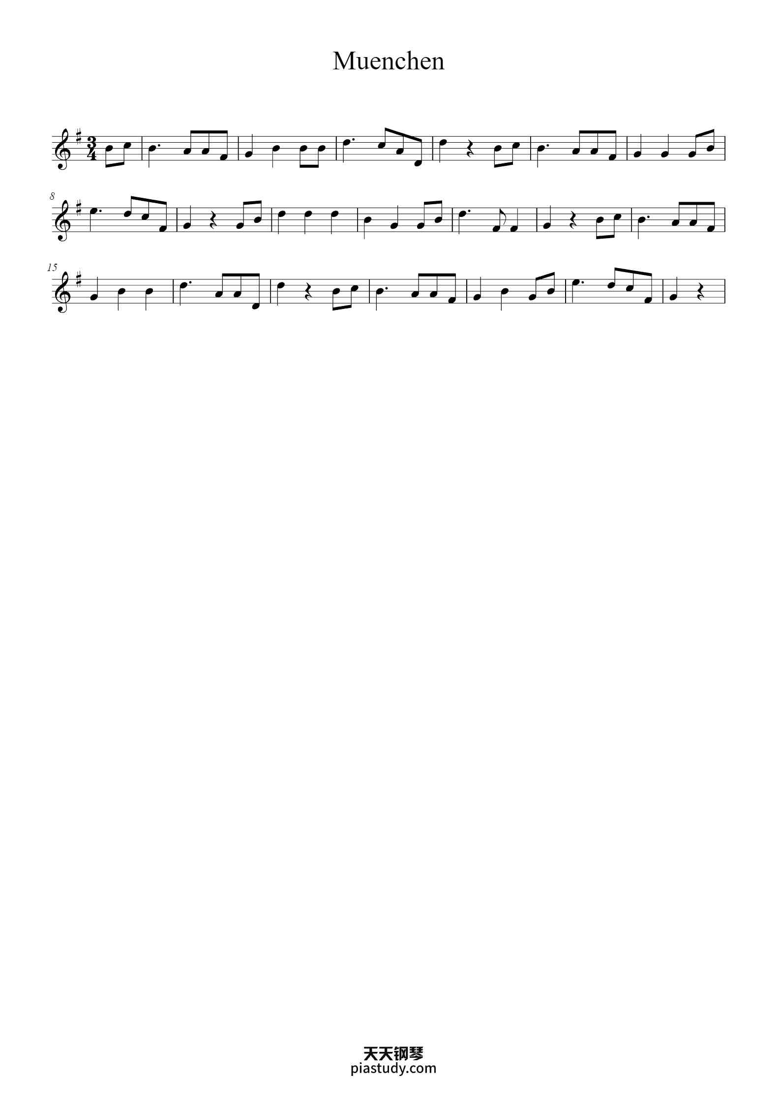 Muenchen钢琴谱 - Kristin Morton - free piano sheet music - PiaNoproblem