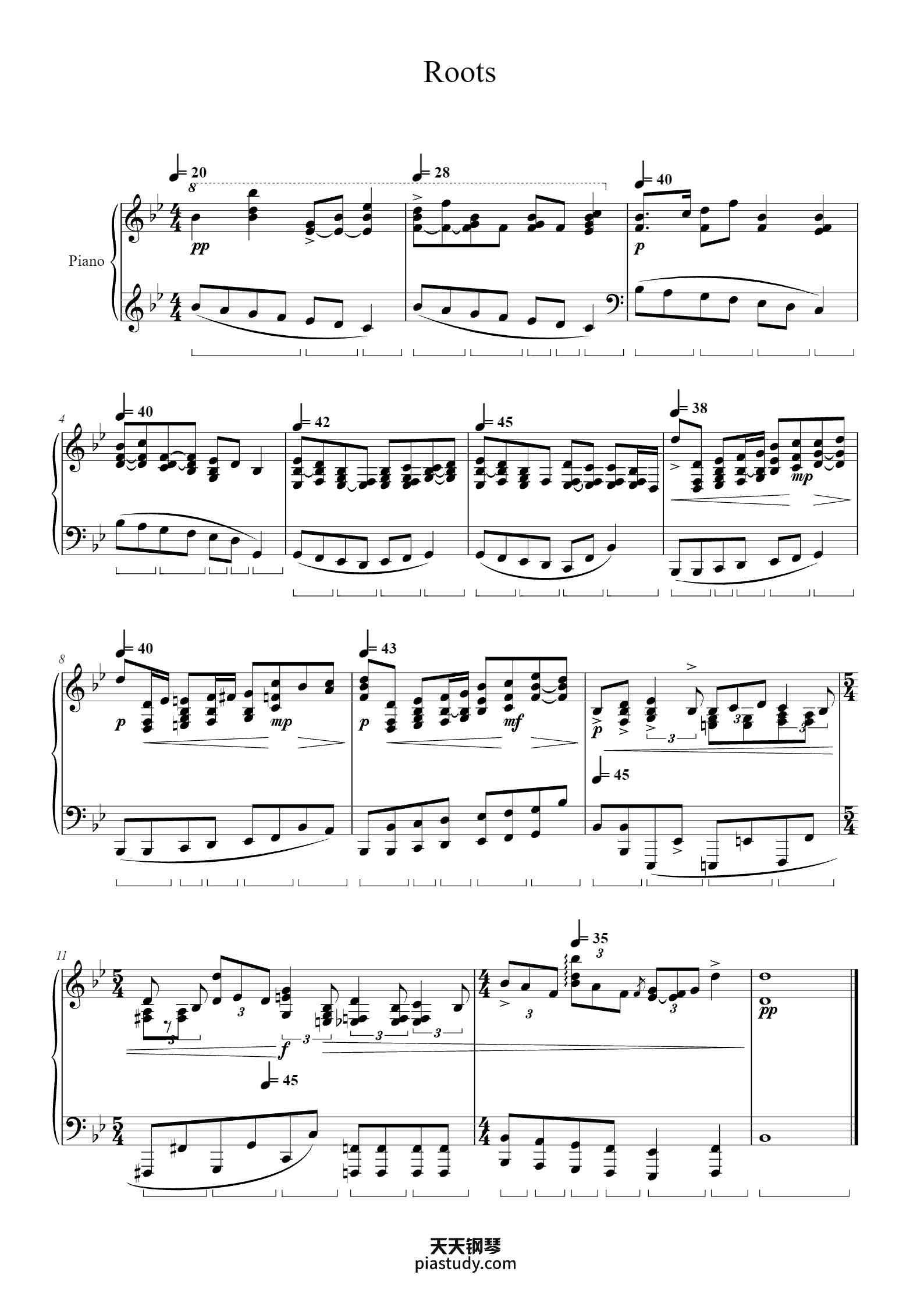 'Roots' - Piano Sheet Music By Polwood Joelow | TOPiano