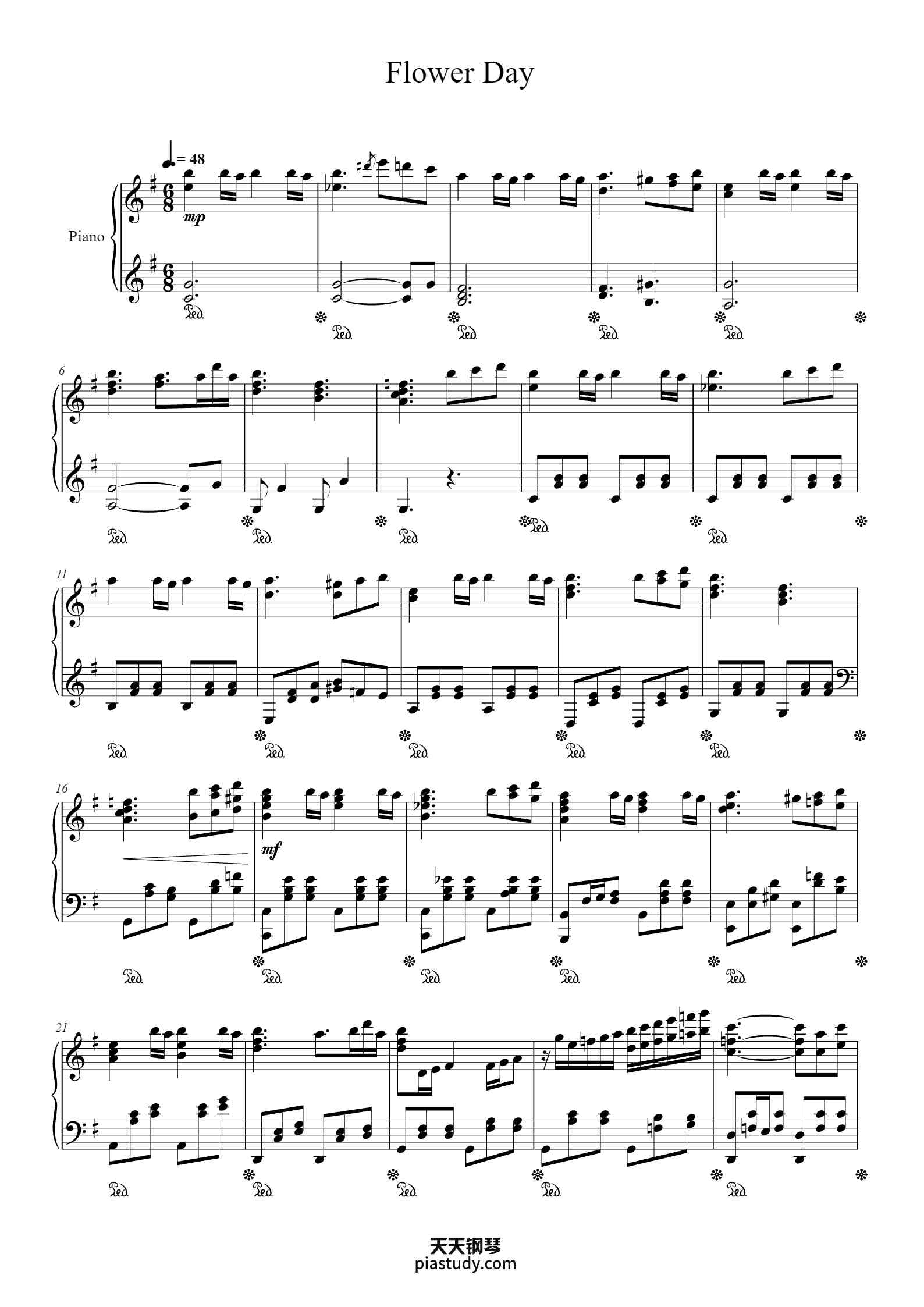 'Flower Day' - Piano Sheet Music By Seo Woong Seok | TOPiano