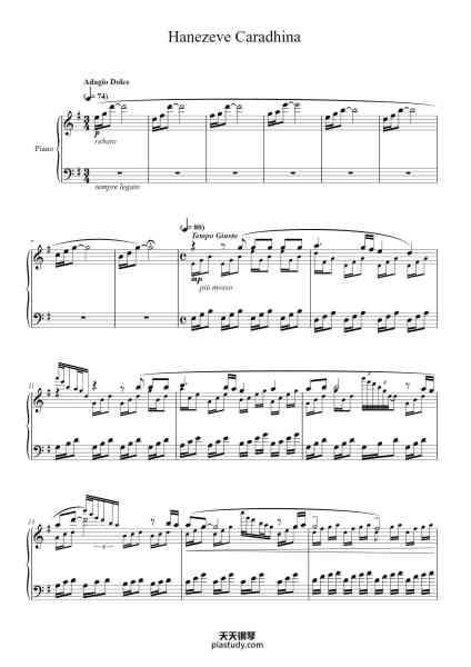 'Hanezeve Caradhina' - Piano Sheet Music By composed by Kevin Penkin ft ...