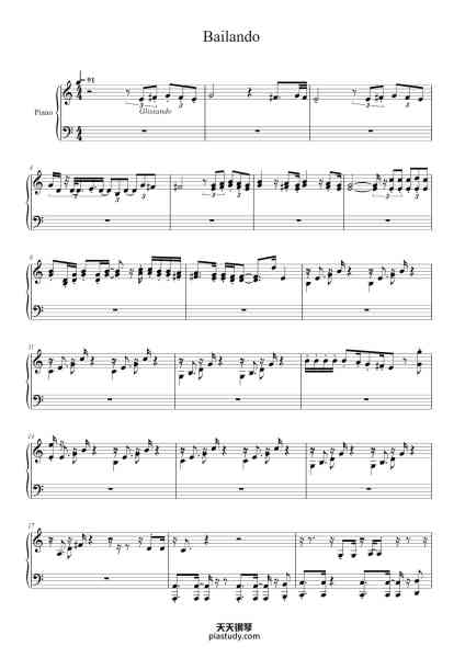 'Bailando' - Piano Sheet Music By Enrique Iglesias | TOPiano