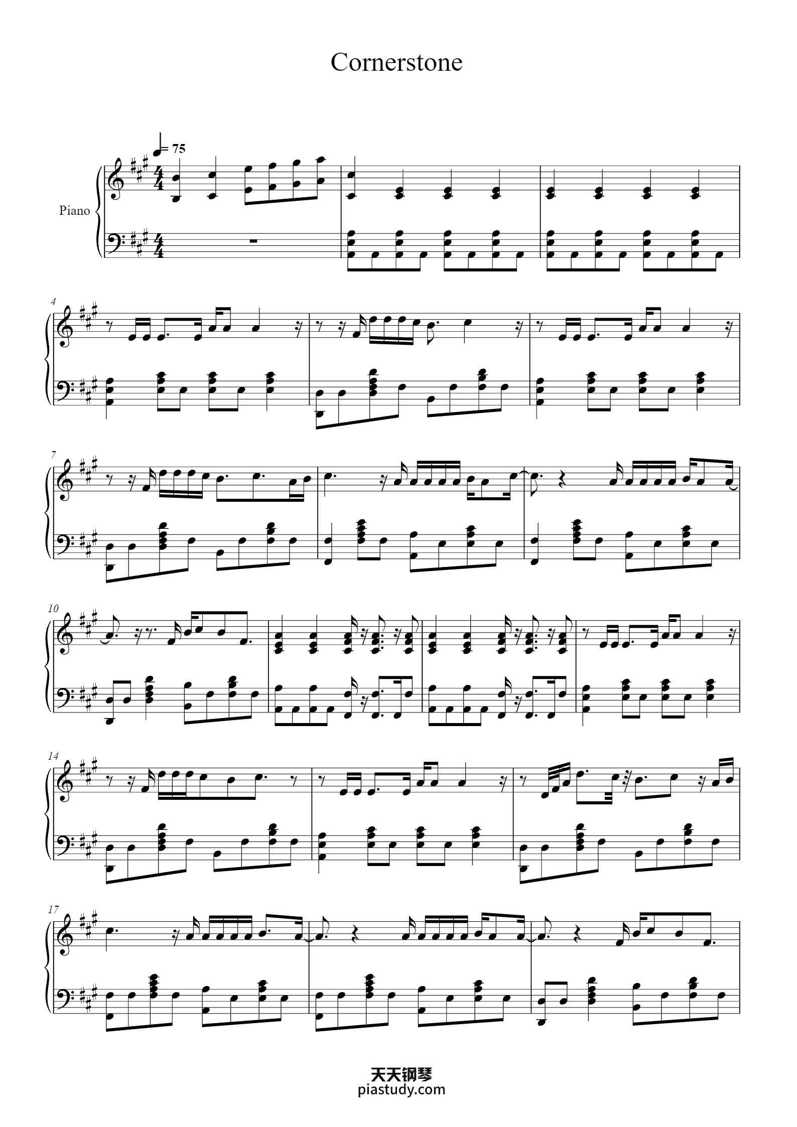 'Cornerstone' - Piano Sheet Music By Arctic Monkeys | TOPiano