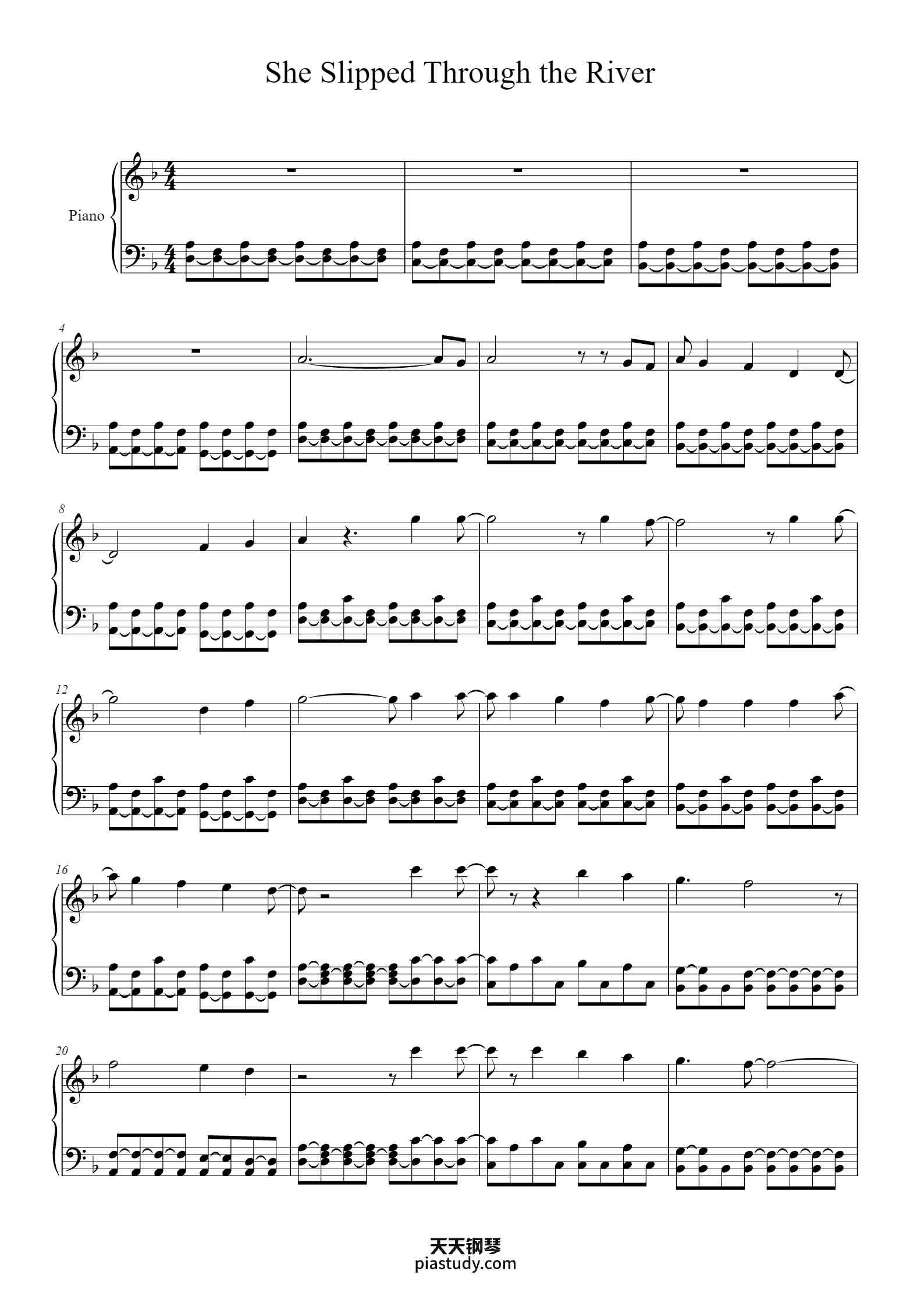 She Slipped Through the River钢琴谱 - Gabrielle McCaghren - free piano ...