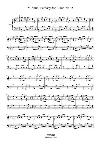 'Minimal Fantasy for Piano No. 2' - Piano Sheet Music By S. M. Kudlo ...