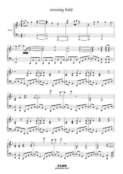 'crossing field（《刀剑神域》OP1）' - Beginner Piano Sheet Music by 渡辺翔 | TOPiano